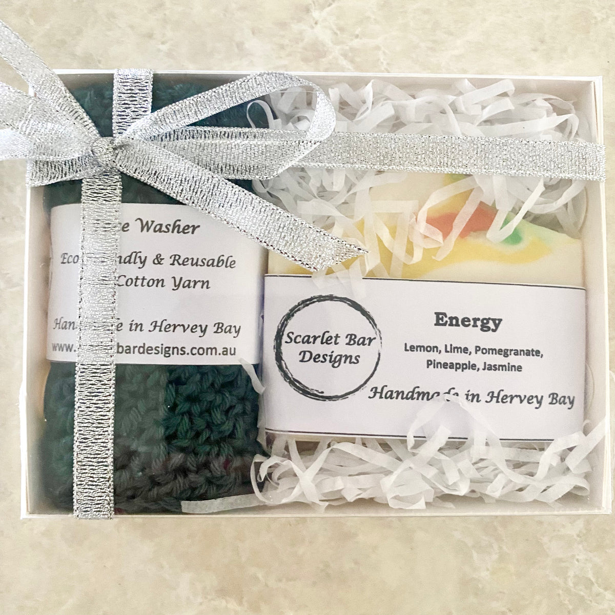 Energy Soap & Face Washer Gift Box – Scarlet Bar Designs